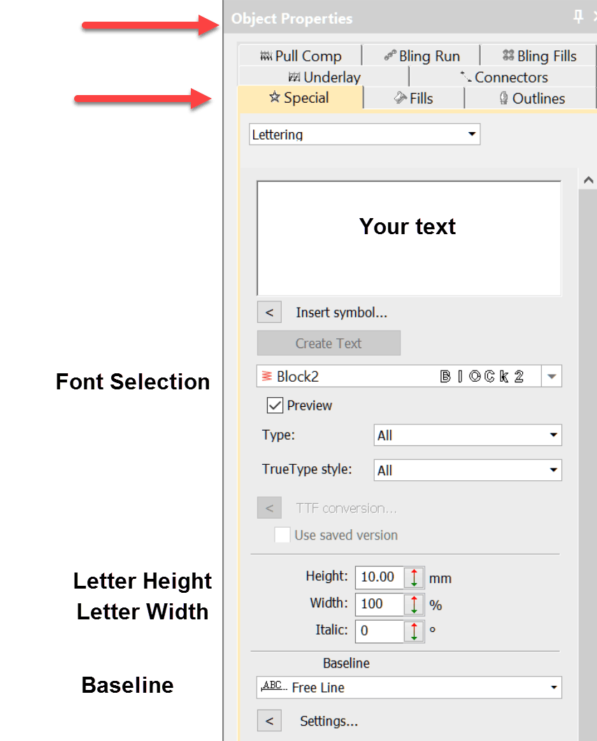 Wilcom hatch text baseline - berlindawith