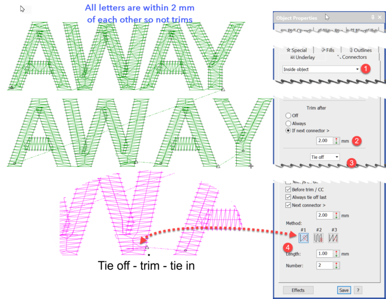 Connectors – the functions between objects – Wilcom Product Blog